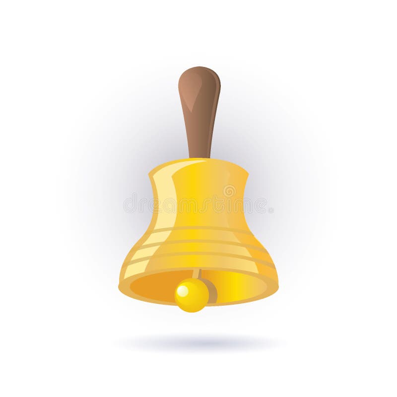 Gold Bell Isolated on White Background Stock Illustration ...