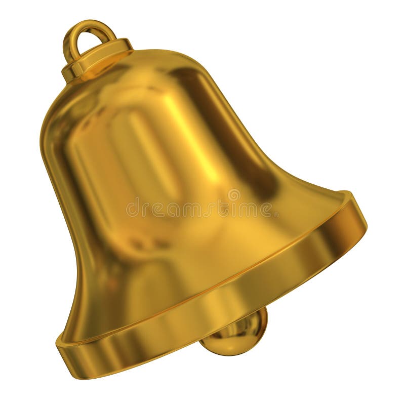 Gold Bell Isolated on White Background Stock Illustration ...