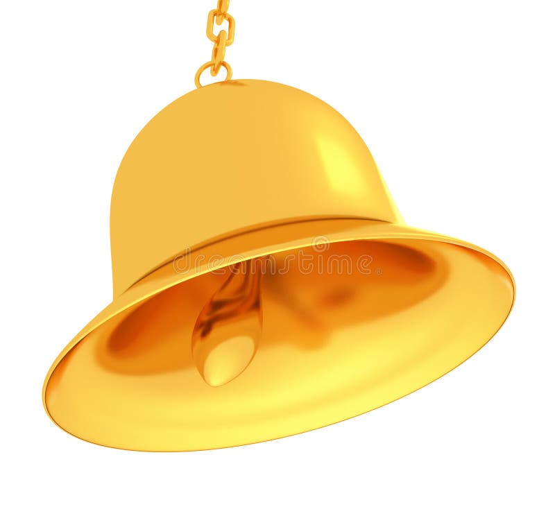 Gold bell. 3d render stock illustration. Illustration of simple - 29614073