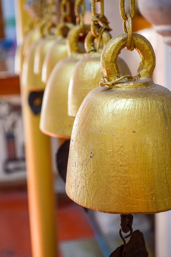 Gold bells stock photo. Image of buddhism, buddhist, temple - 47464654