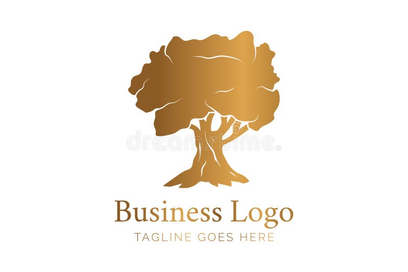 Gold Big Olive Tree Logo stock vector. Illustration of plant - 314101720