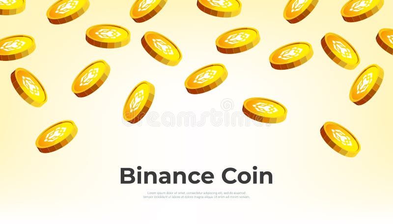 Gold Binance Coin BNB Falling from the Sky. BNB Cryptocurrency Concept ...