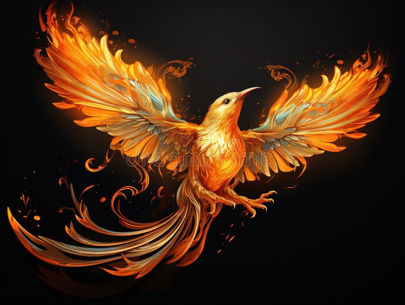 Gold Bird Made with Generative AI Illustration Stock Illustration ...