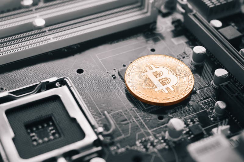 Bitcoin and Electronic Components Stock Image - Image of electronic ...