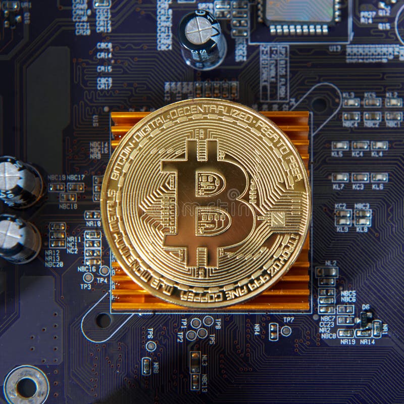 Bitcoin and Electronic Components Stock Image - Image of electronic ...