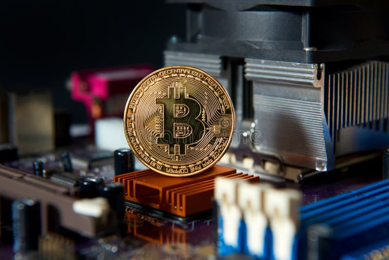 Bitcoin and Electronic Components Stock Image - Image of electronic ...