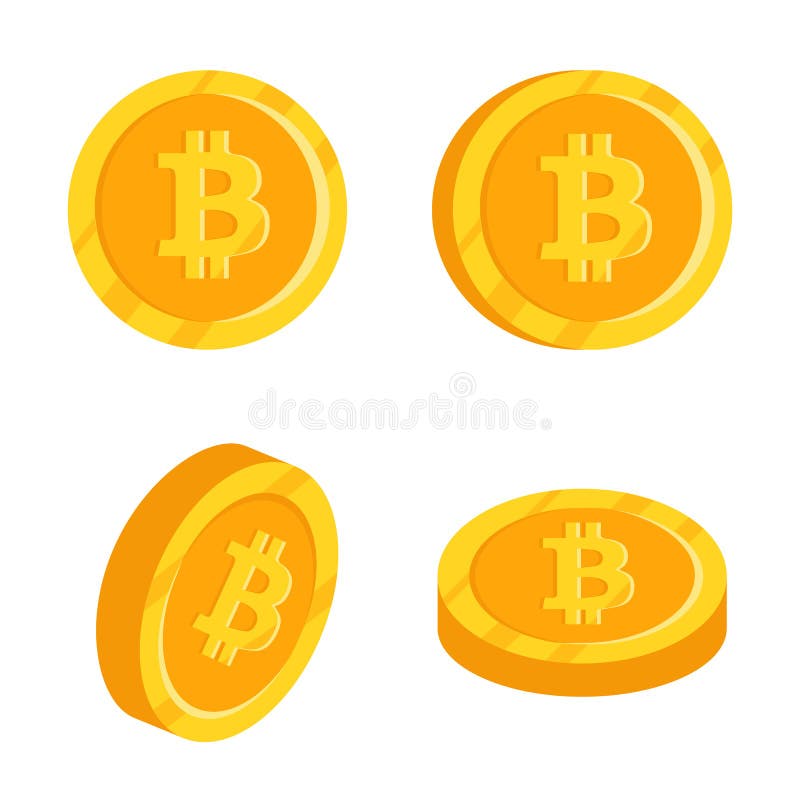 Gold Bitcoin Isolated Coin Symbol. Vector Illustration Stock Vector ...