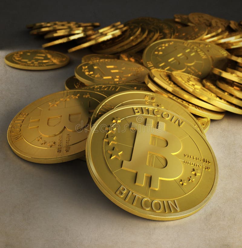 Gold bitcoins stock illustration. Illustration of coin - 67837807