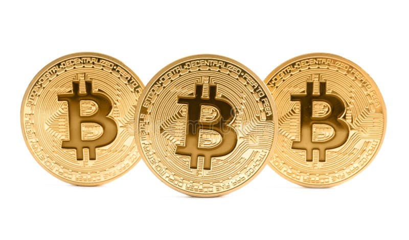 Row of Bitcoins on White. Digital Currency Stock Image - Image of ...