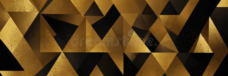 Gold and Black Abstract Background with Random Geometric Triangle Ai ...