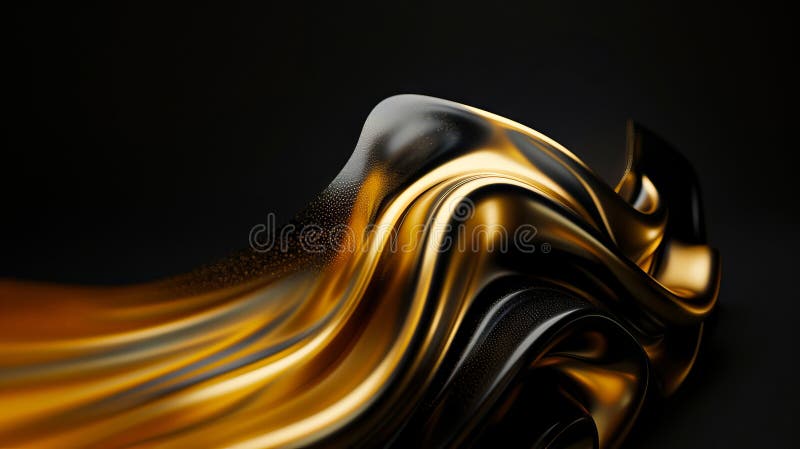 A Gold and Black Abstract Wave Stock Image - Image of abstract, liquid ...