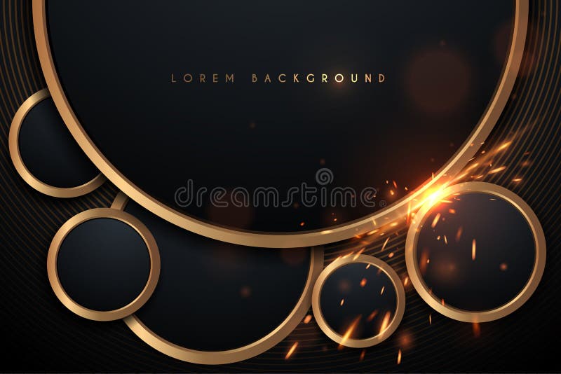 Gold and Black Background with Sparks Stock Vector - Illustration of ...