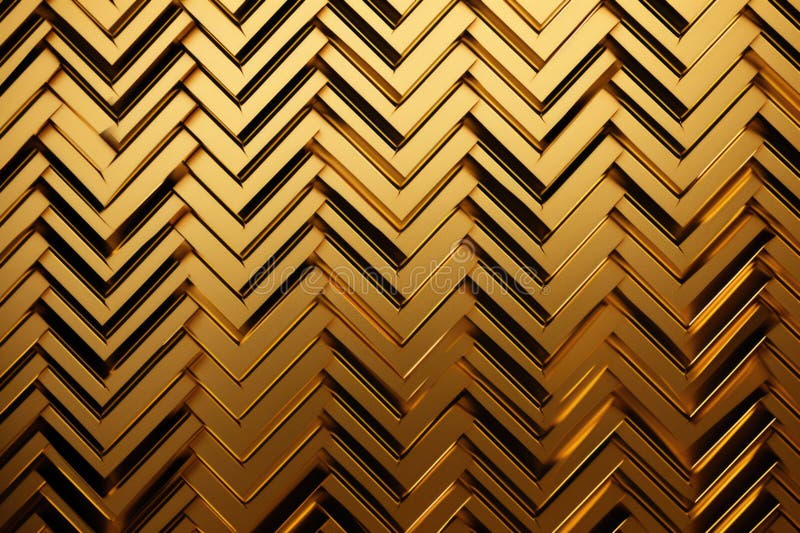 A Gold and Black Chevron Pattern with a Shiny, Metallic Look Stock ...
