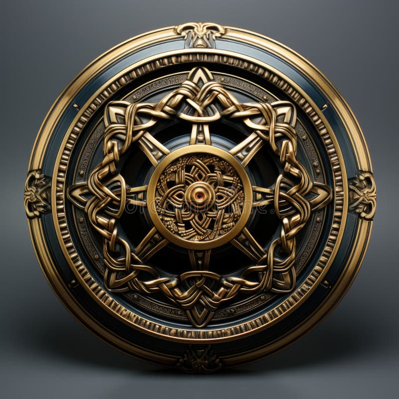 A Gold and Black Clock on a Gray Background, Small Decorative Metal ...