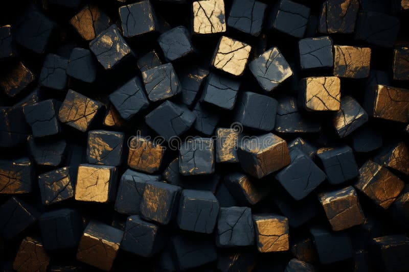 Abstract Chaos. Intricate Gold and Black Code Pattern for Design and ...