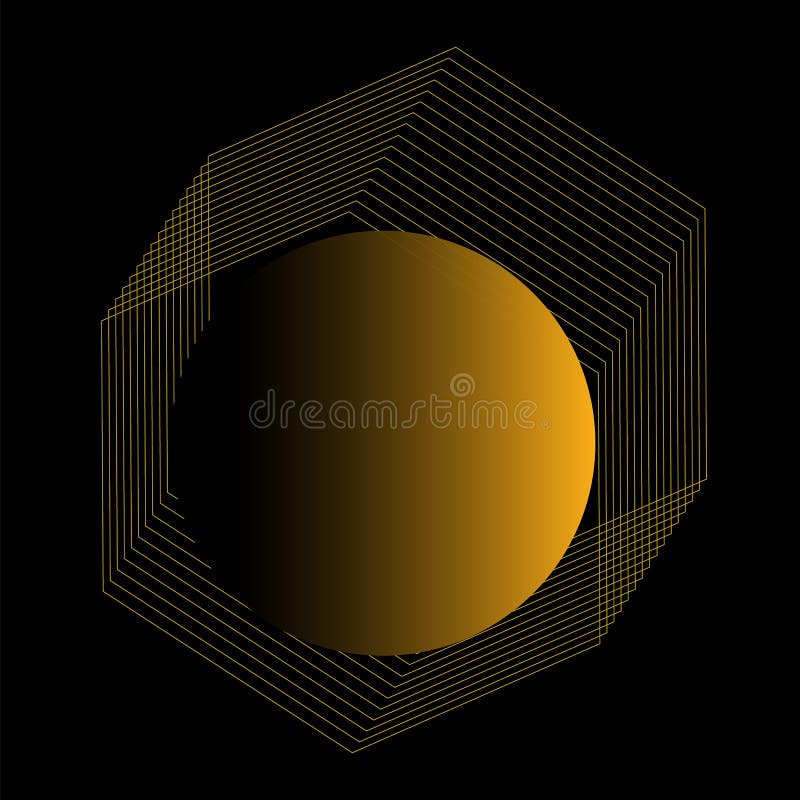 Gold Black Design in a Minimalist Style with Empty Space for Text Stock ...