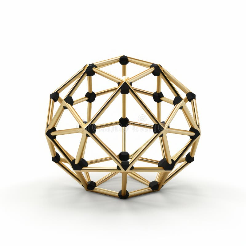 Golden Polygon Ball Psd Images with Steel-iron Frame Construction Style ...