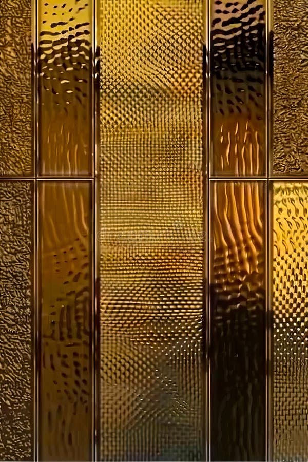 A Gold and Black Glass Wall with a Pattern Stock Image - Image of ...