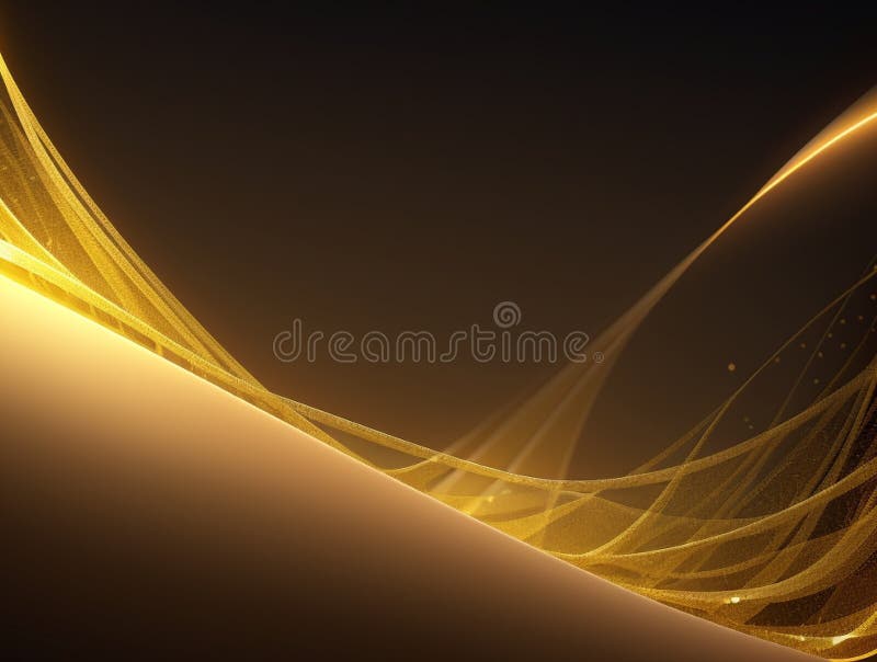 Gold Black Gradient Background With Curves Has A Bokeh Effect Stock Illustration Illustration