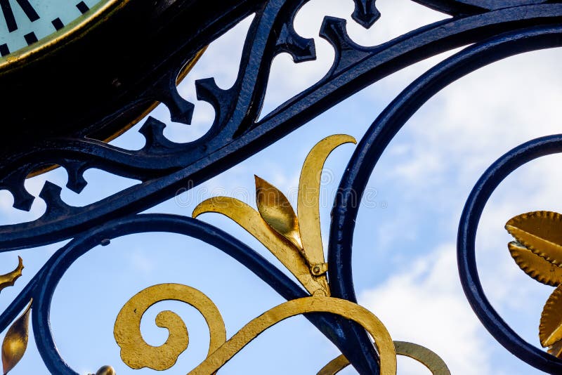Gold and Black Intricate Wrought Iron Work in York UK Stock Photo ...
