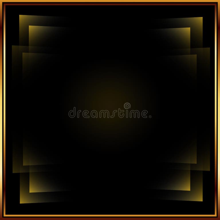 Gold and Black Invitation Frame Design Stock Vector - Illustration of ...