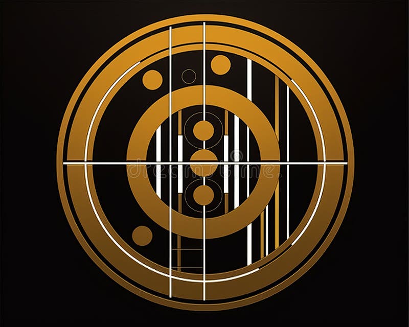 A Gold and Black Logo with a Target in the Center Stock Illustration ...