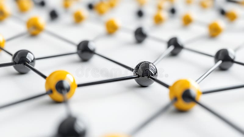 Gold and Black Molecules are Shown Flowing with a White Background ...