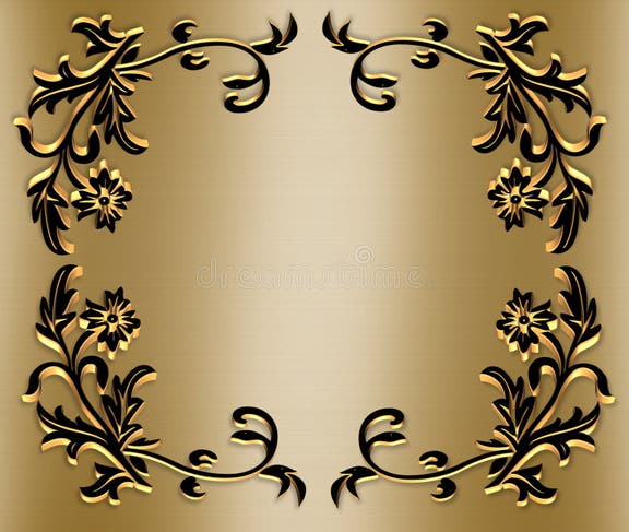 Gold Border Letter Stock Illustrations – 19,819 Gold Border Letter ...
