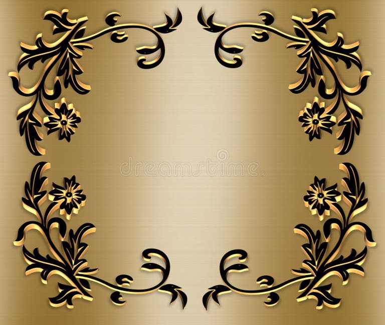 Black Gold Page Border Stock Illustrations – 6,034 Black Gold Page ...