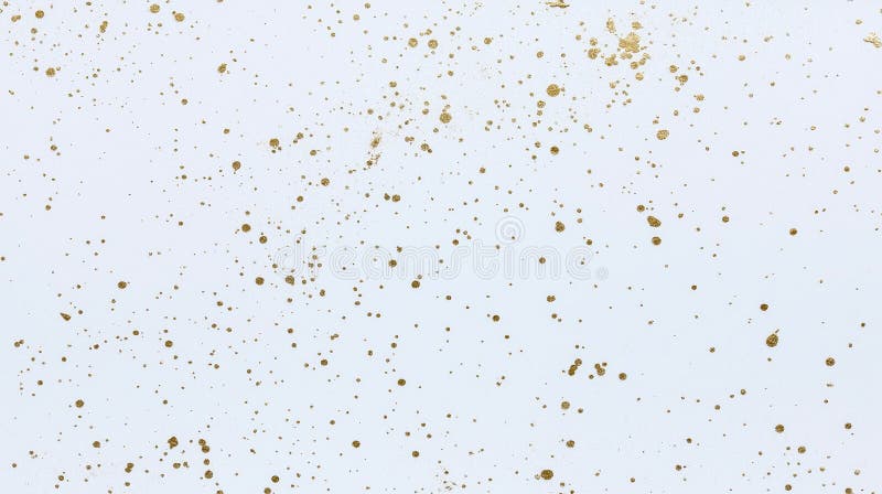 Gold and Black Paint Splattering on White Canvas Background. Sprinkled ...