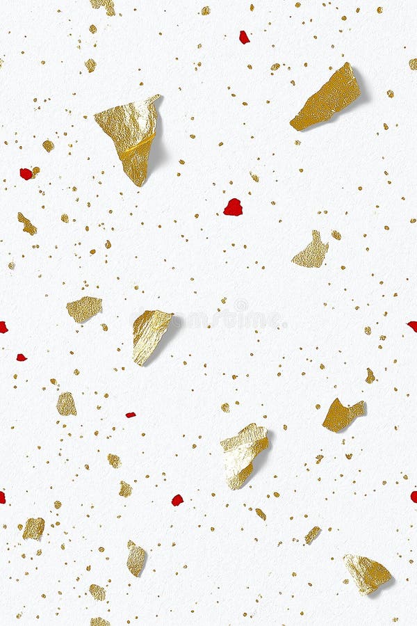 Gold and Black Paint Splattering on White Canvas Background. Sprinkled ...