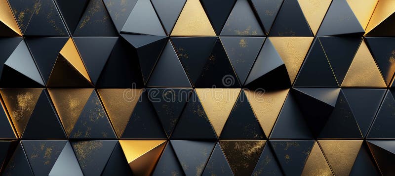 Gold Black Pyramid Triangle Wall Business Background Stock Illustration ...