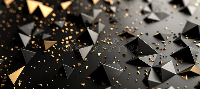 Gold Black Pyramid Triangle Wall Business Background Stock Illustration ...