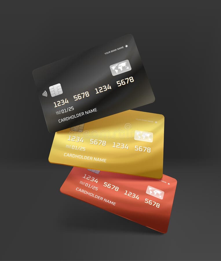 Gold Credit Cards Black Stock Illustrations – 517 Gold Credit Cards ...