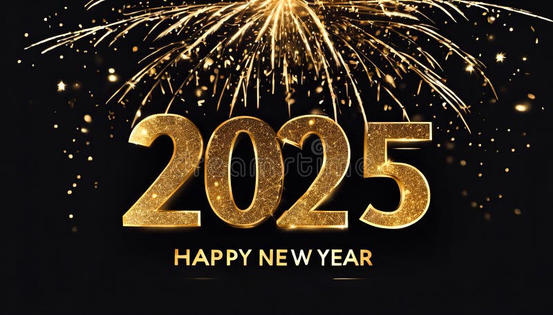 A Gold and Black Sign with the Number 2025 on it Stock Image - Image of ...