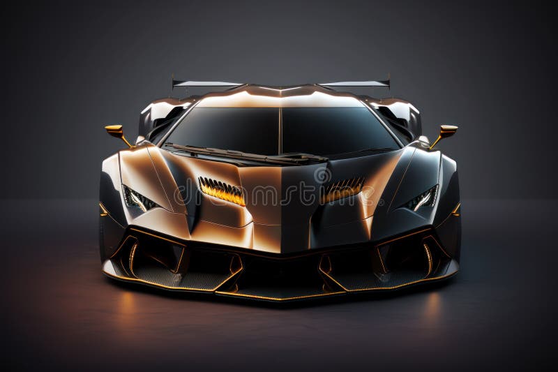 Gold and Black Sports Car is Shown in this Image. Generative AI Stock ...