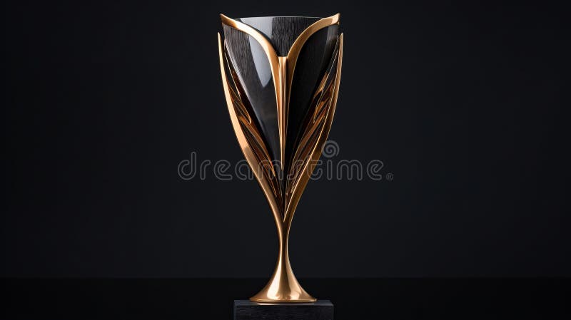 Gold and Black Trophy on Black Background Stock Photo - Image of ...
