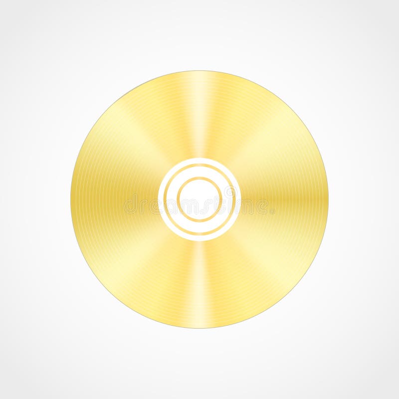 Gold blank compact disc stock vector. Illustration of medium - 54731738