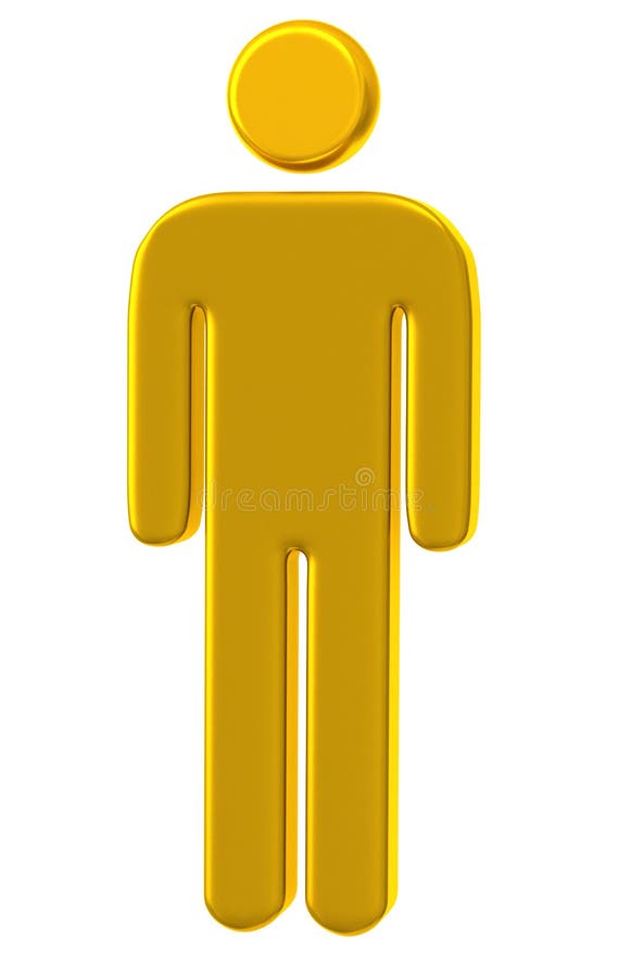 Gold blank human icon 3d stock illustration. Illustration of body ...