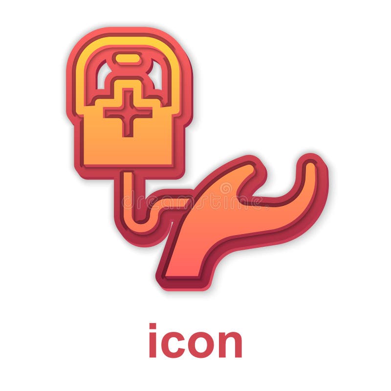 Gold Blood Donation Icon Isolated on White Background. Vector Stock ...