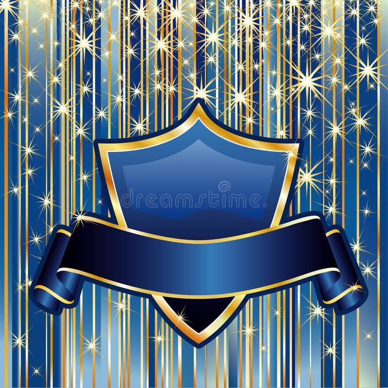 Achievement Award Trophy in Gold with Blue Ribbon Stock Vector ...