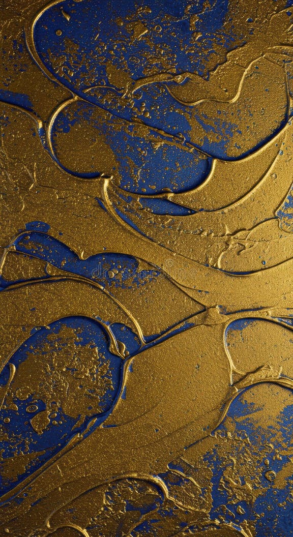 Gold and Blue Abstract Texture with Metallic Swirls and Patterns Stock ...