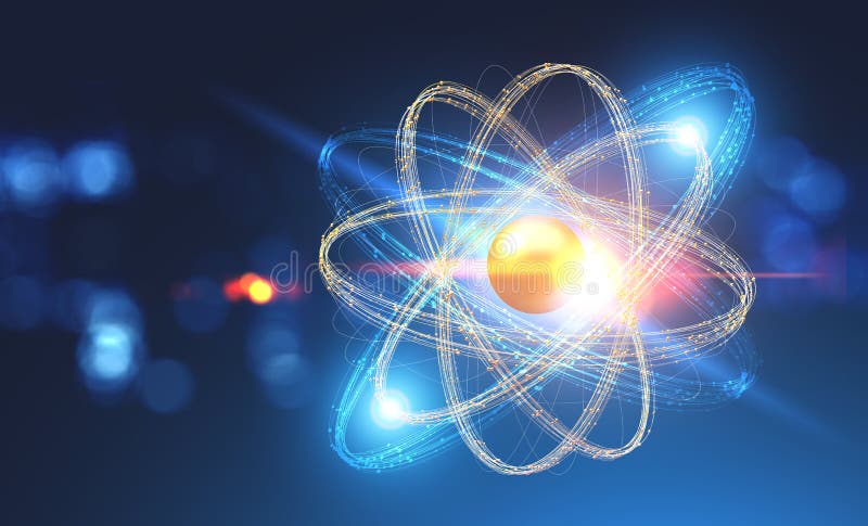 Blue Atom Molecule Isolated on White Background Stock Vector ...