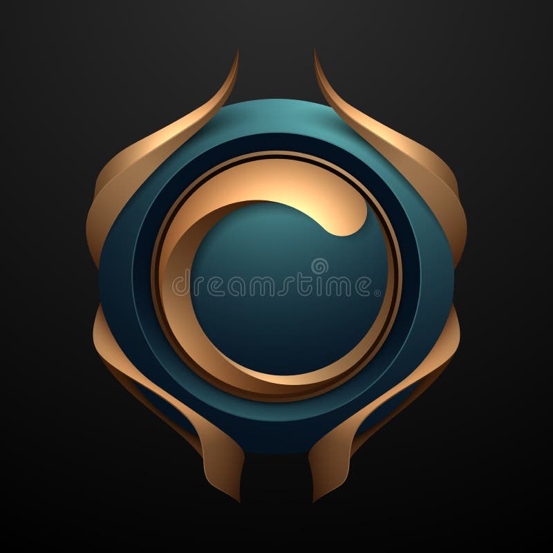 Gold and Blue Circle Badge Template Stock Vector - Illustration of ...