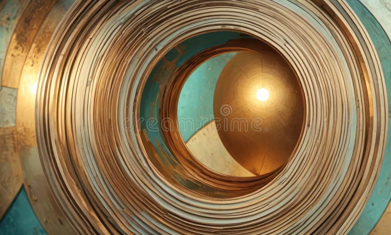 A Gold and Blue Circle is Shown in the Image, with a Reflection of the ...