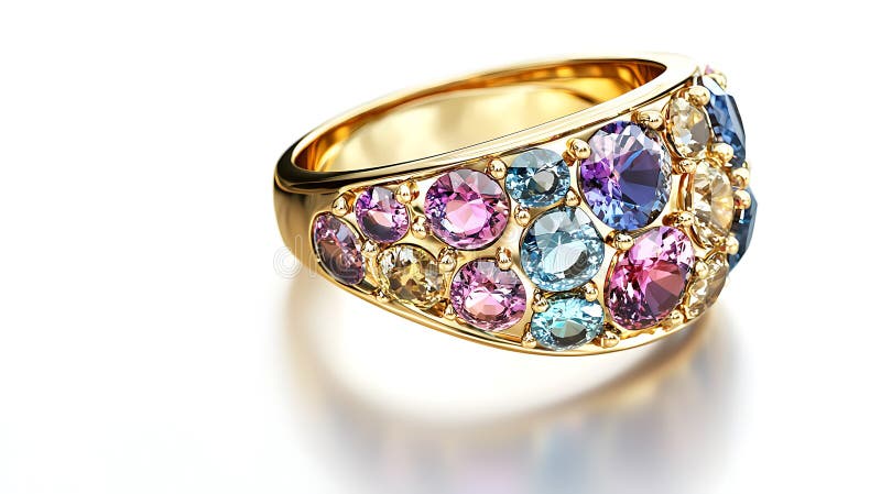 Gold Blue Colored Ring Variety Gemstones Stock Photos - Free & Royalty ...
