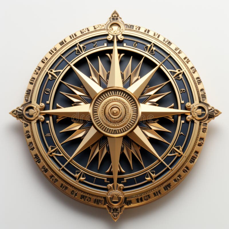 A Clock with a Compass in the Middle of it. Generative AI Image. Stock ...