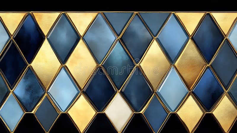 Gold Blue Diamond Patterned Tile Design Stock Photos - Free & Royalty ...