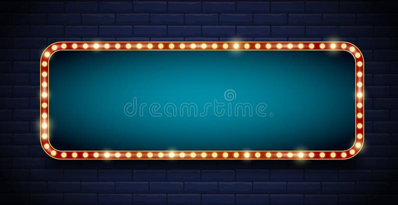 Retro Light Frame stock vector. Illustration of border - 258409963