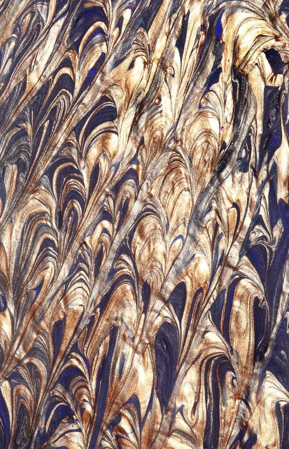 Marble Paint in Blue and Gold Stock Image - Image of marbelize ...